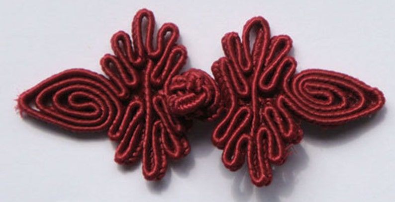 Five Pairs Burgundy Chinese Frogs Fasteners Closure Buttons | Etsy