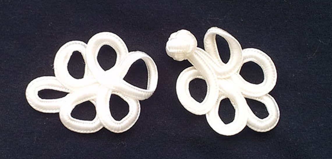 Six Pairs White Loopy Chinese Frogs Fasteners Closure Buttons | Etsy