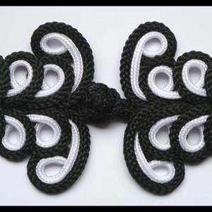 Two Large Black White Chinese Frogs Macrame Fasteners Closure - Etsy