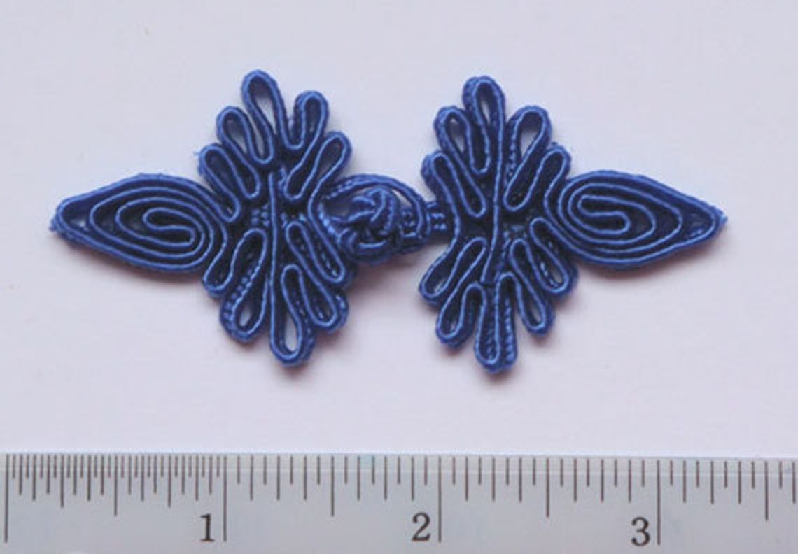 Six Pairs Dark Blue Chinese Frogs Fasteners Closure Buttons | Etsy