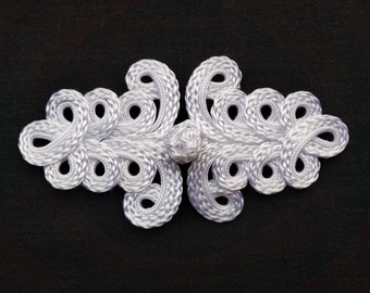 Two Large Black White Chinese Frogs Macrame Fasteners Closure | Etsy