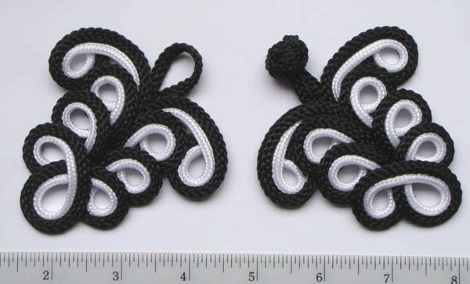 Two Large Black White Chinese Frogs Macrame Fasteners Closure - Etsy