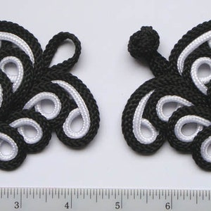 Two Large Black White Chinese Frogs Macrame Fasteners Closure - Etsy