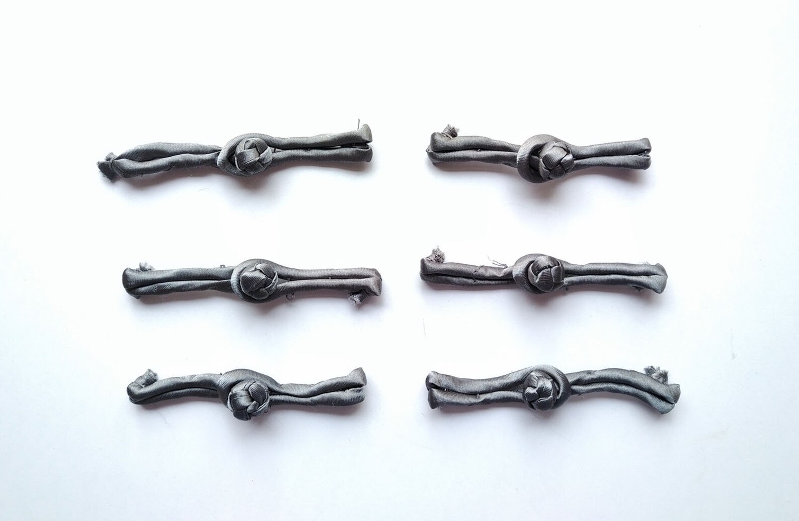 Six Pairs Gunpowder Grey Gray Satin Chinese Frogs Fasteners | Etsy