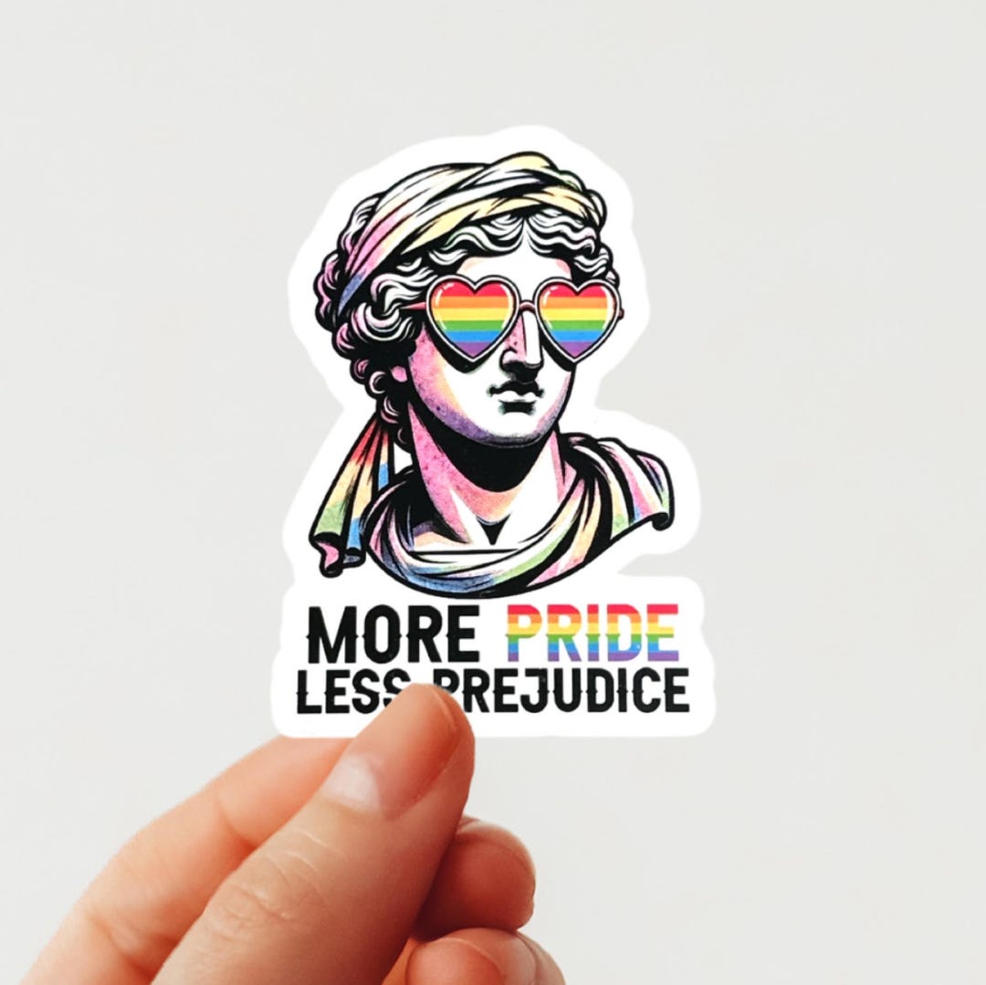 More Pride Less Prejudice Sticker, Die Cut Vinyl Sticker, Easy Peel ...
