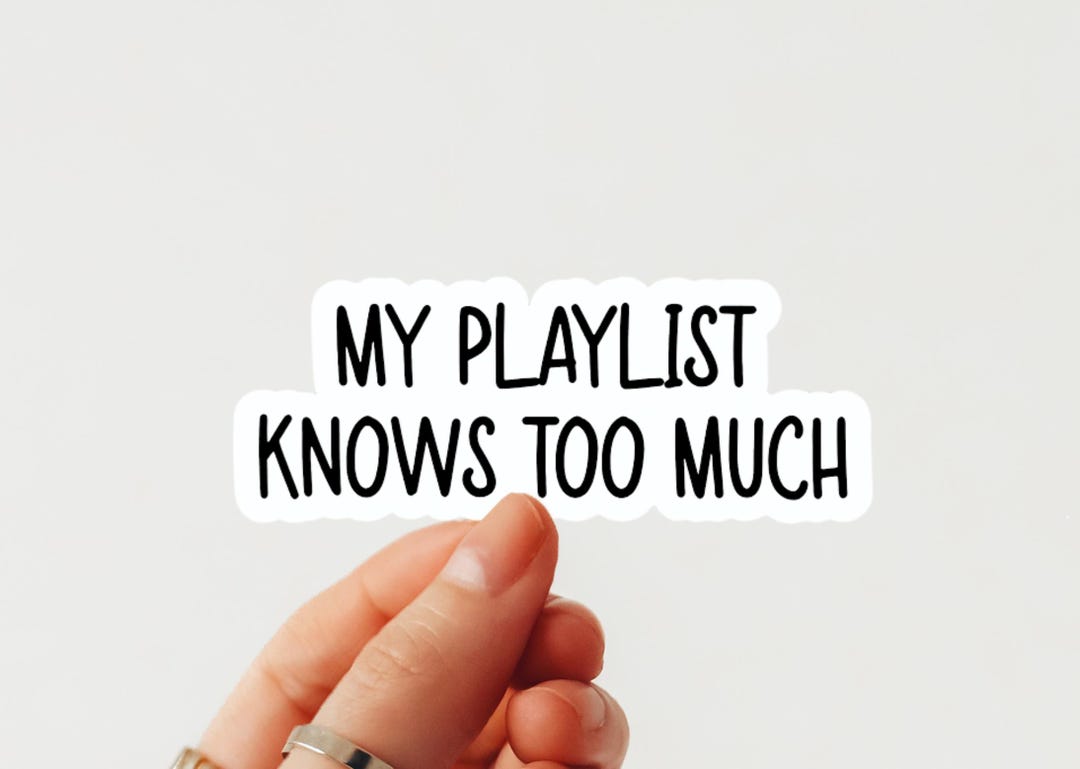 My Playlist Knows Too Much Sticker, Funny Vinyl Die Cut Music Sticker ...