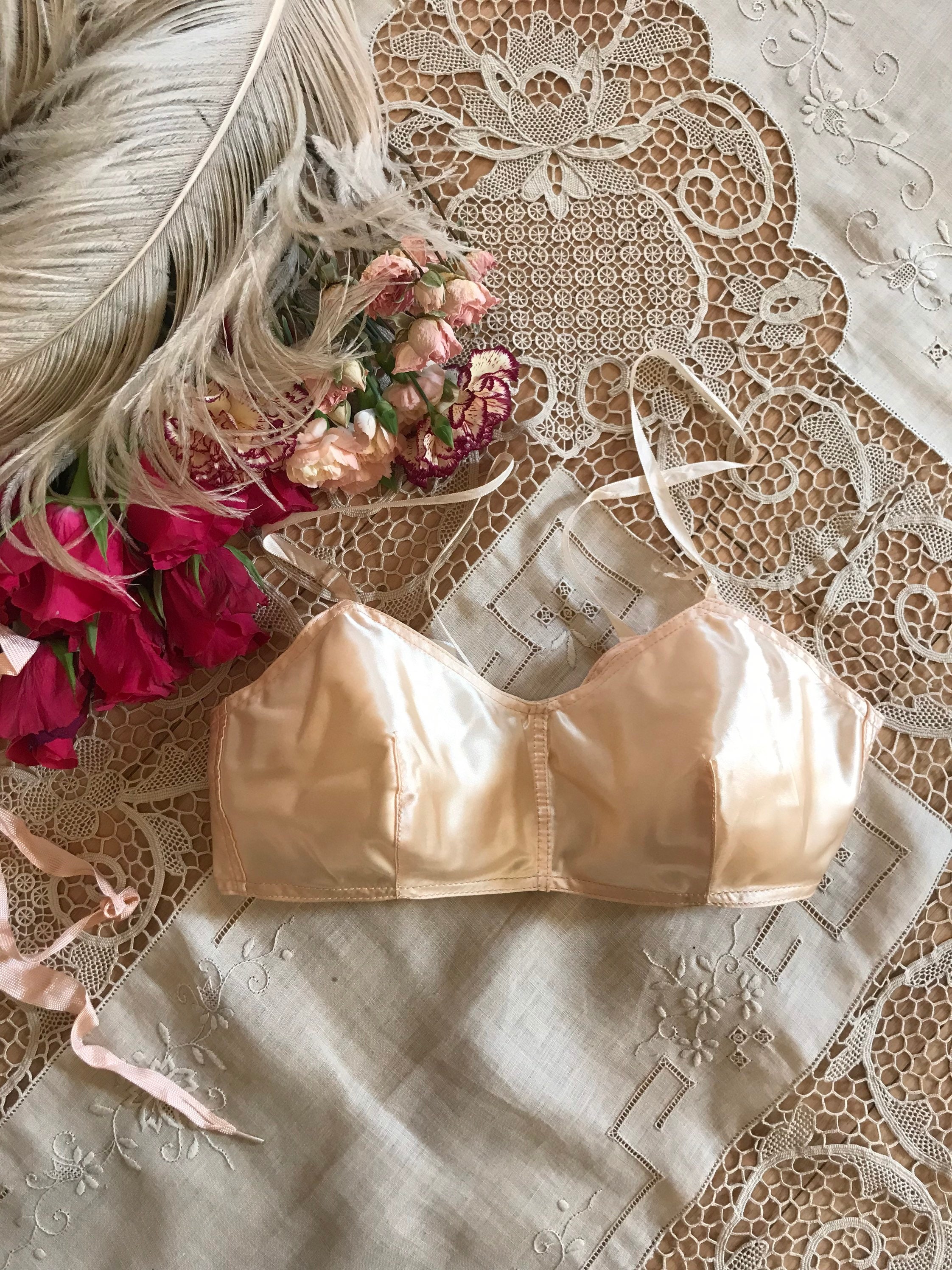 Authentic 1940s Vintage Pink Satin Bullet Bra - Etsy