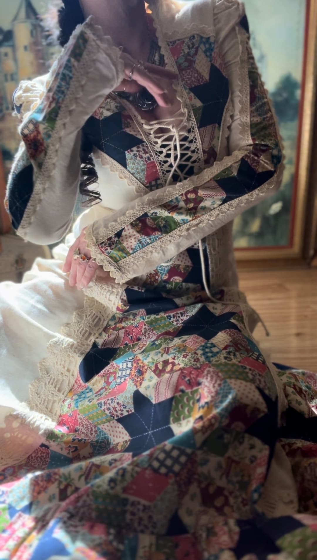 Authentic 1960’s Vintage Patchwork Print Black Label Gunne Sax Maxi Dress - Etsy