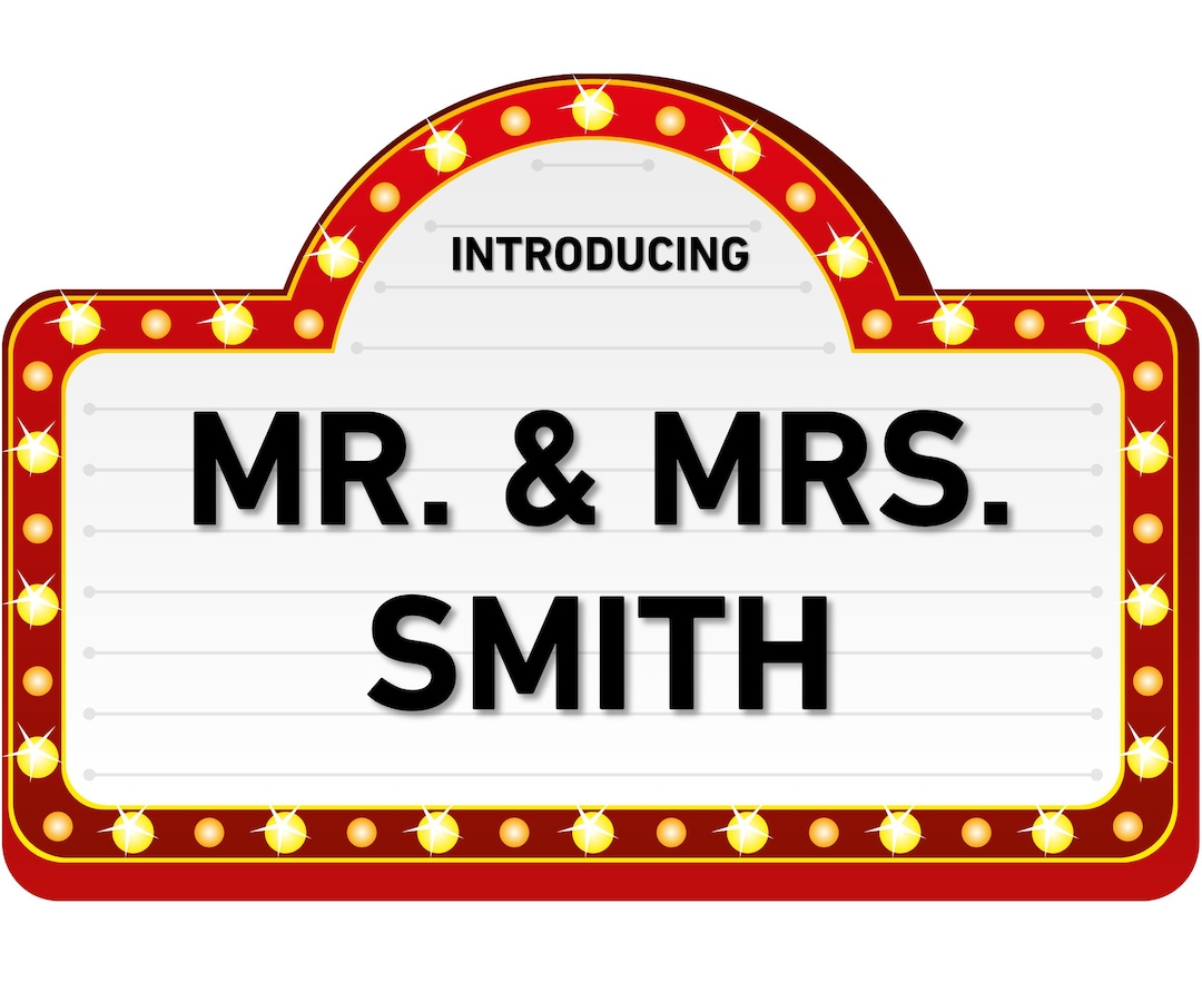 Wedding Marquee Sign Template, Mr & Mrs, Introducing Couple, Wedding ...