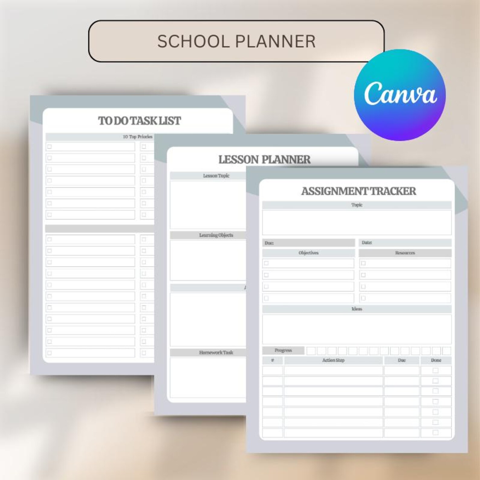 Printable Homeschool Planner | Undated Editable in Canva Instant ...