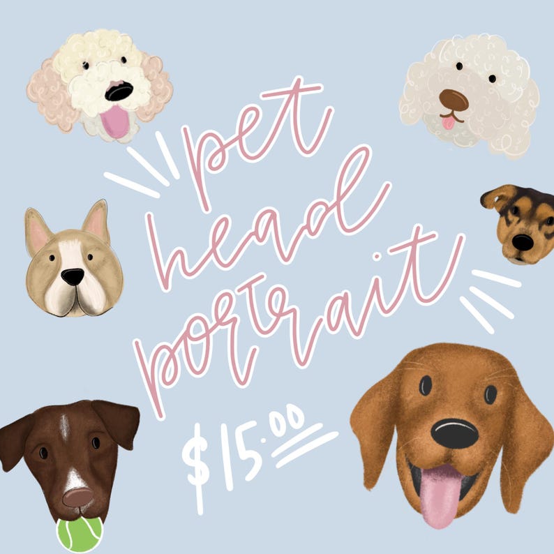 PET PORTRAIT- Face Only - Etsy