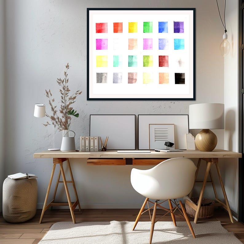 Hand-painted Watercolor Swatch Chart | Artist Color Palette - Etsy
