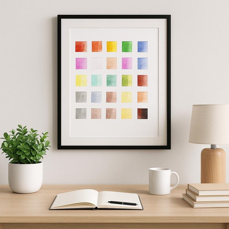 Hand-painted Watercolor Swatch Chart | Artist Color Palette - Etsy
