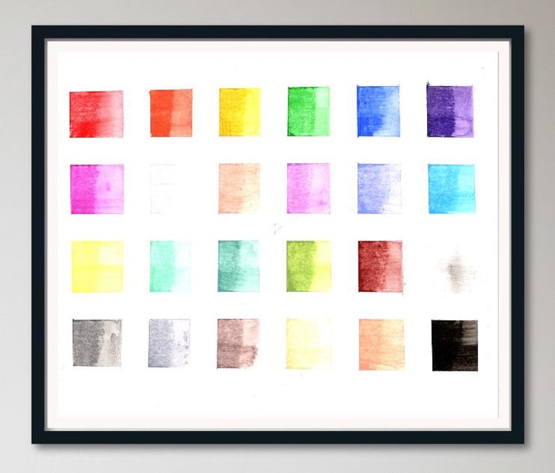 Hand-painted Watercolor Swatch Chart | Artist Color Palette - Etsy