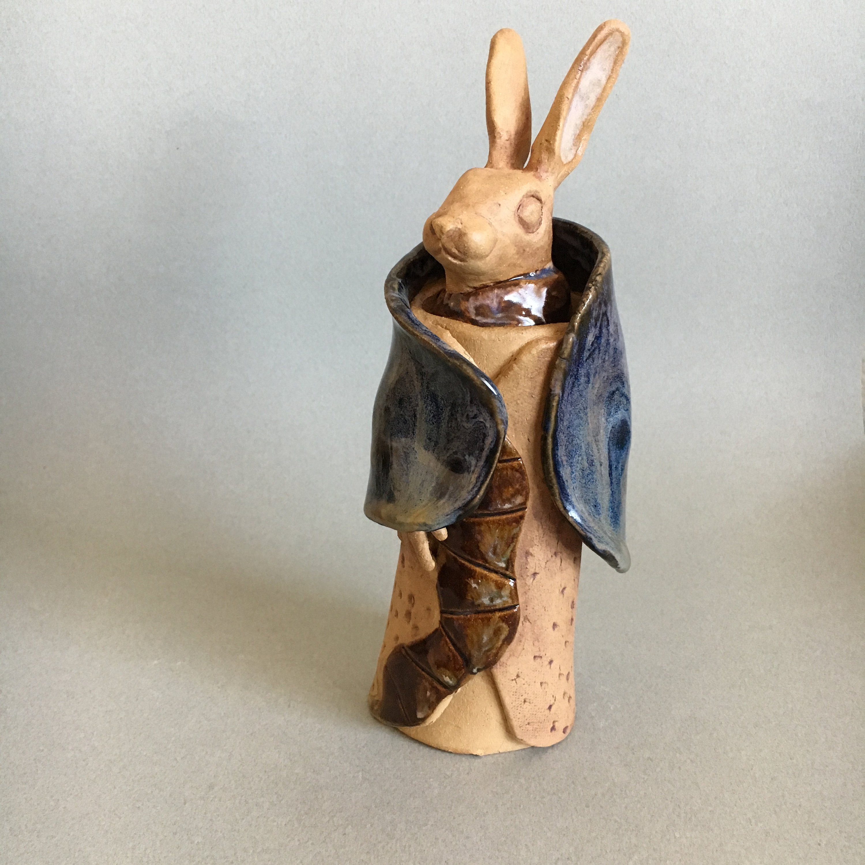 Rabbit Sculpture-handmade Art-wild Hare-rabbit Totem-original Art-clay ...