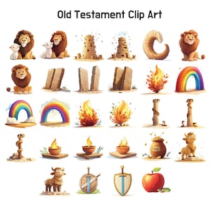Old Testament Bible Clipart, 100 PNG Cute Cartoon Kids Bible Stories ...