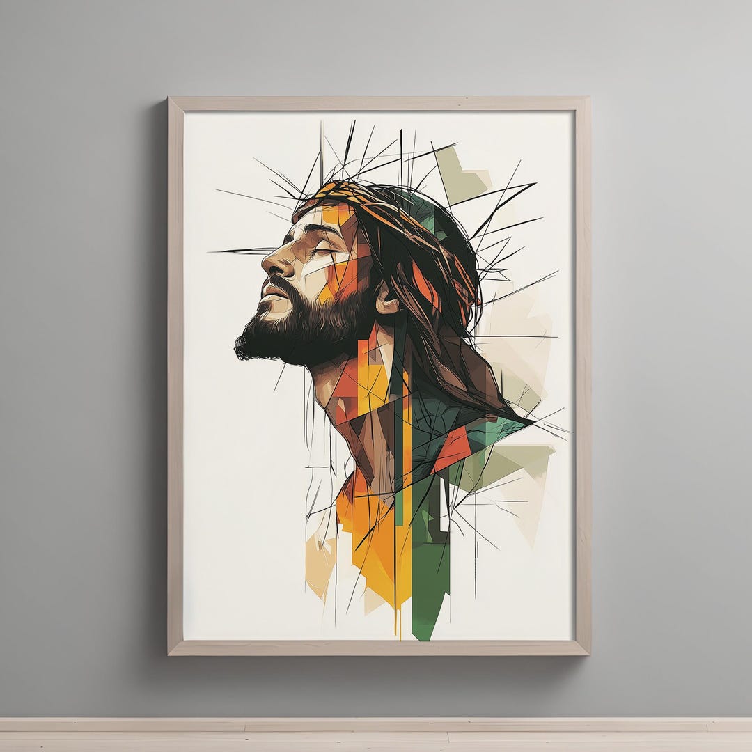Jesus Christ Icon, Devotional Portrait, Modern Christian Art Print ...