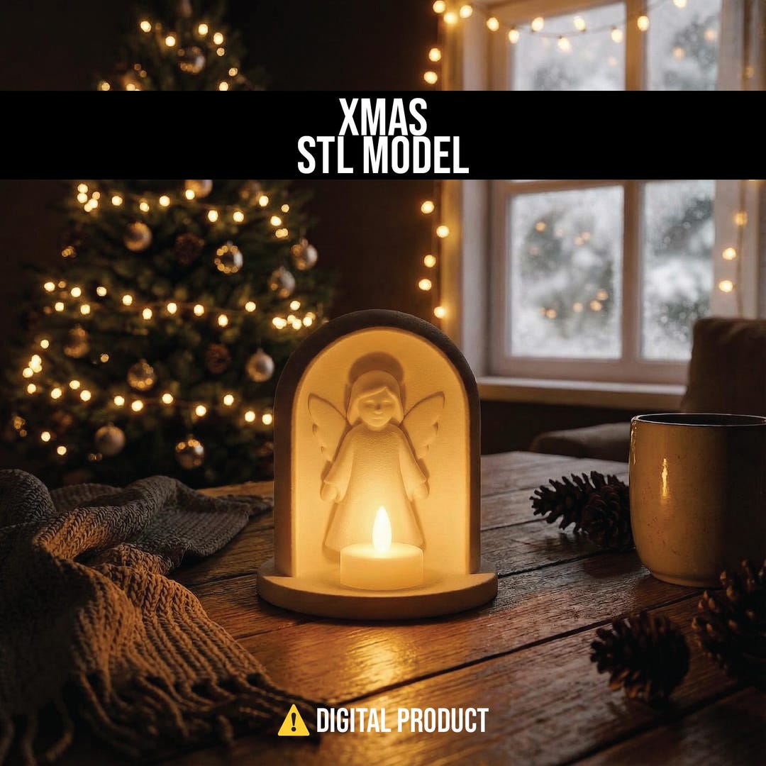 Guardian Angel Tealight Nook STL File, Cozy Christmas Icon Candle ...