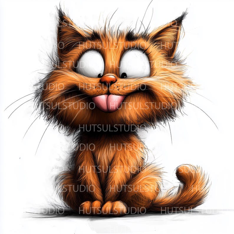 Funny Cats Clipart Bundle, 30 PNG, Cute & Playful Kitten Illustrations ...