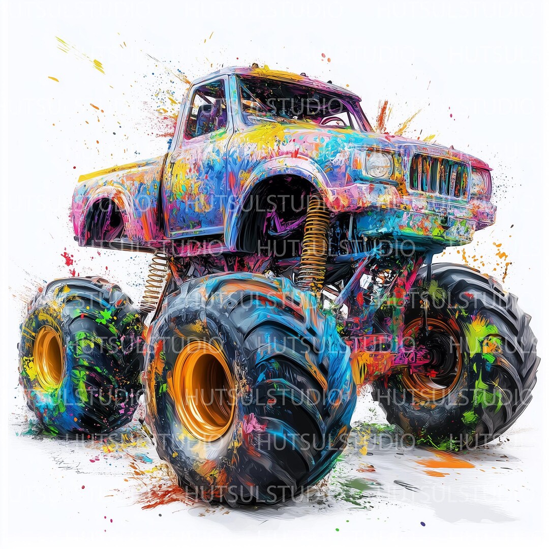 13PNG Monster Truck Clipart, Bold and Fun Off-road Vehicle Illustration ...