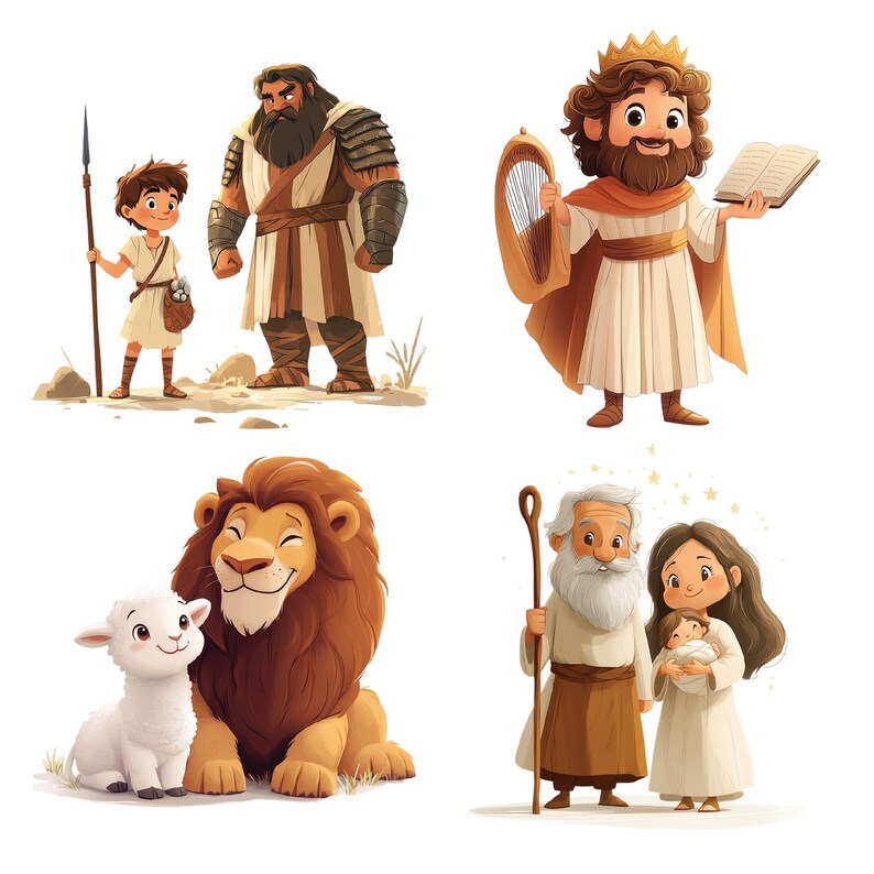 Old Testament Bible Clipart, 100 PNG Cute Cartoon Kids Bible Stories ...