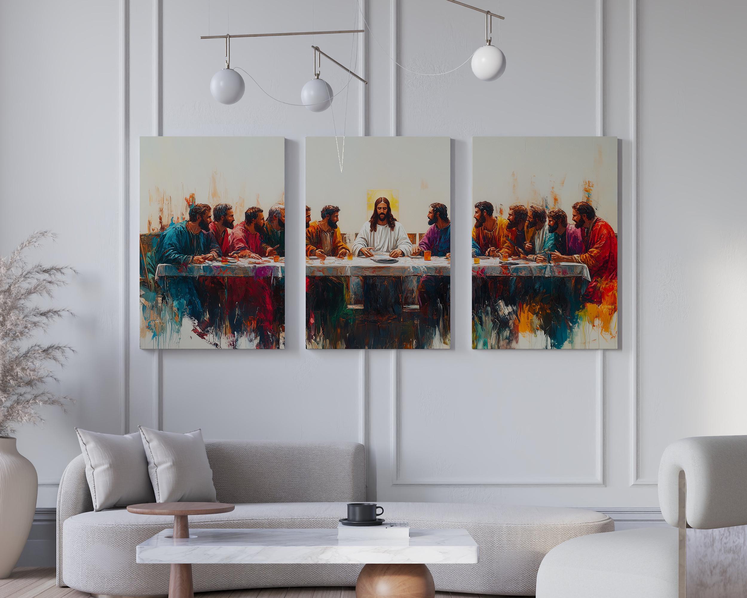 The Last Supper 3 Piece Poster Set, Christian Wall Art for Home or ...