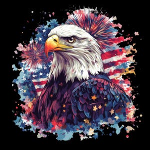 USA Independence Eagle Clipart, 4th of July Digital Art, American Eagle ...
