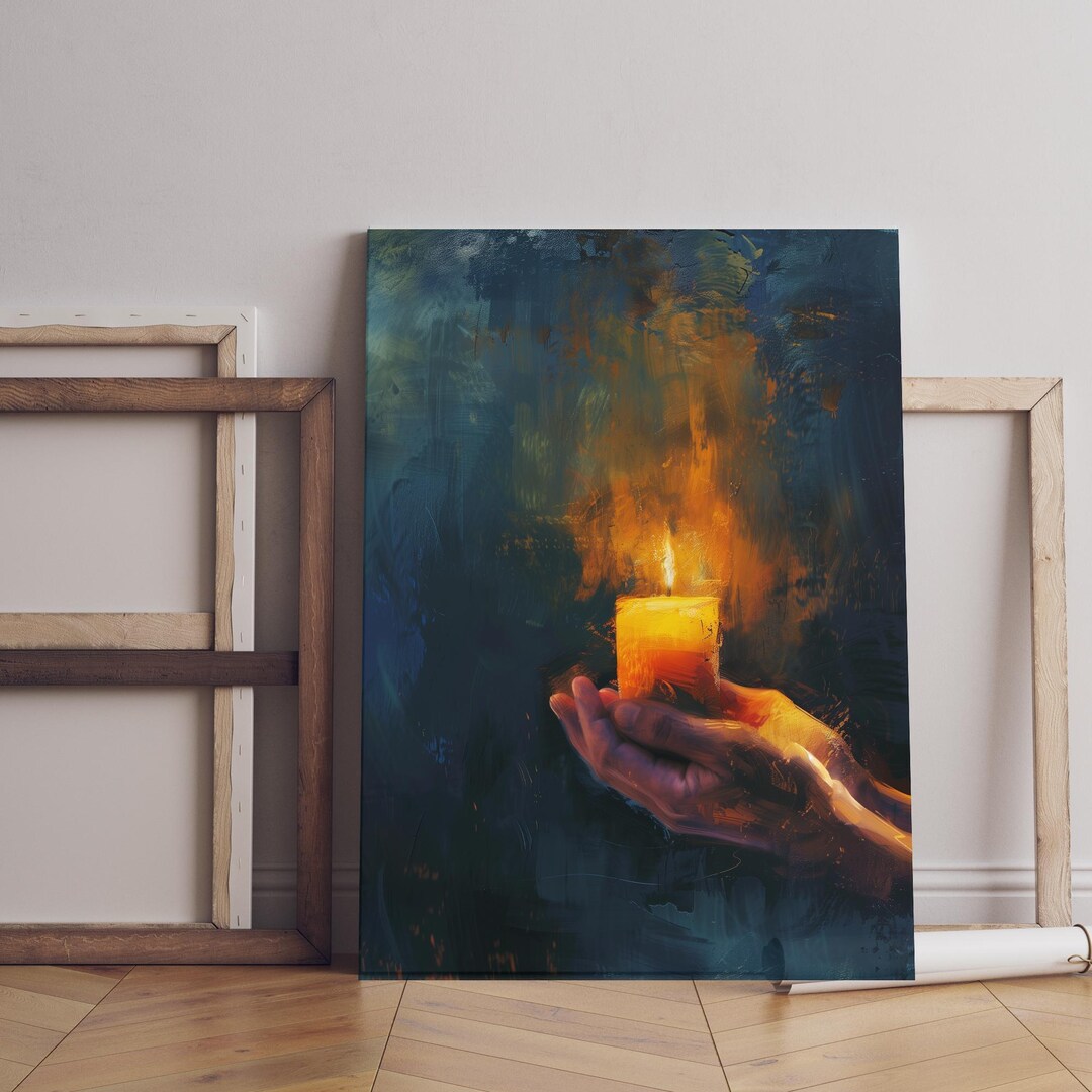 Light in the Darkness Poster, Jesus Holding Candle, Christian Printable ...