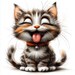 Funny Cats Clipart Bundle, 30 PNG, Cute & Playful Kitten Illustrations ...