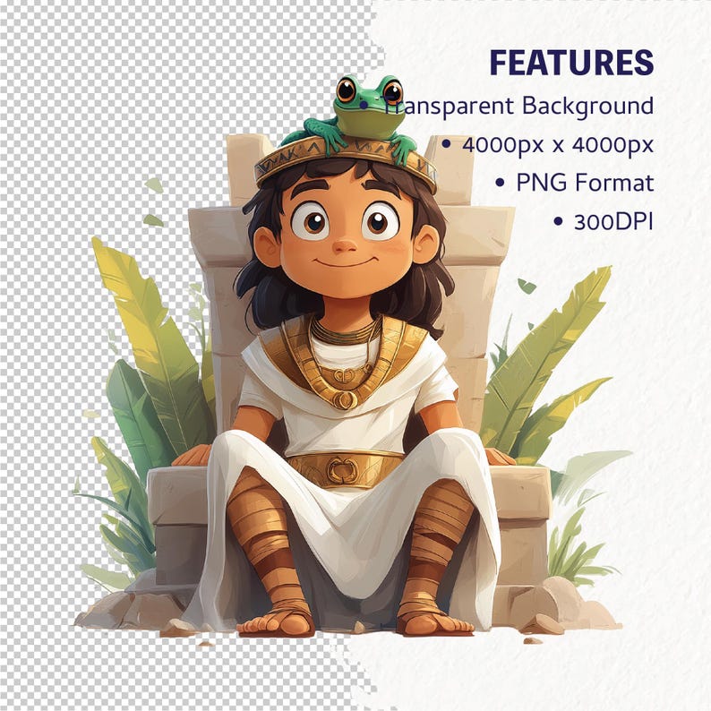 Moses & 10 Plagues Cartoon Clipart, Bible Story PNG Set for Kids ...