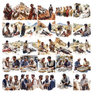 Parables of Jesus Clipart Bundle, 160+ Christian PNG Files for Sunday ...