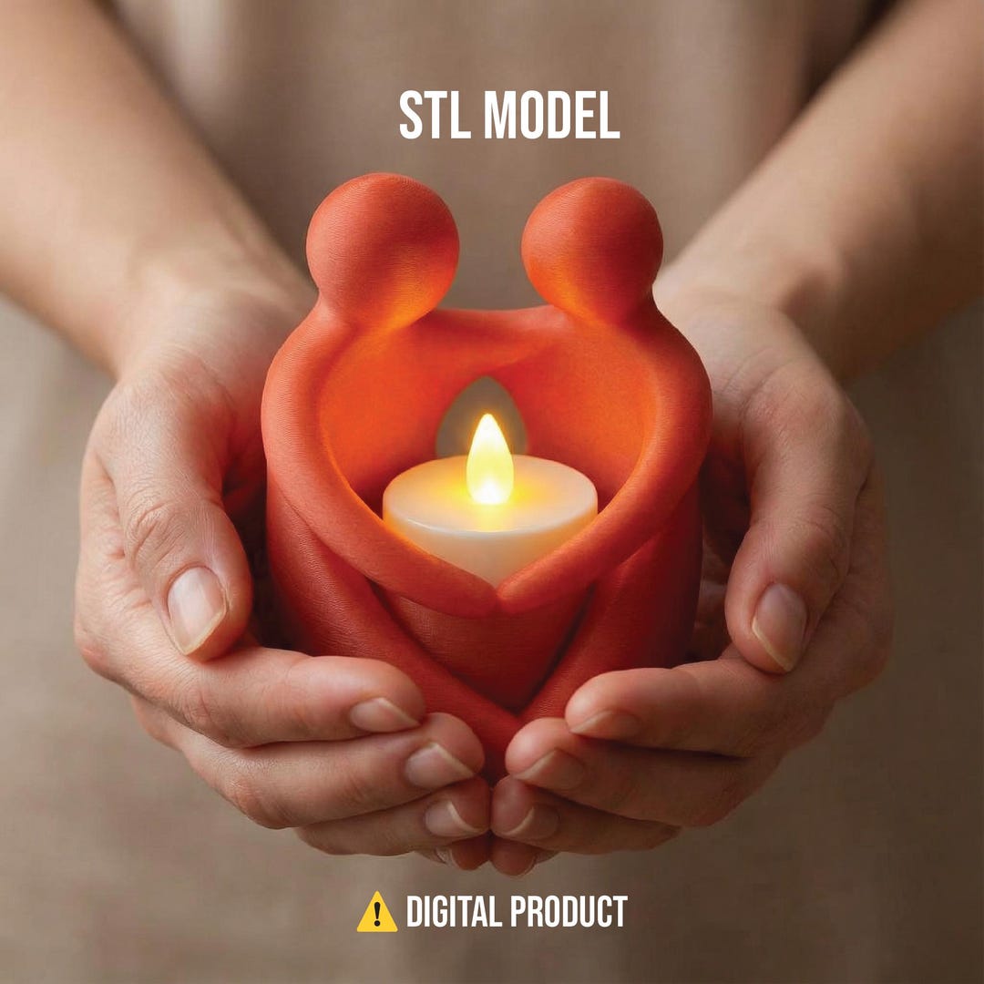 Hugging Couple Statuette Digital STL File for 3D Print, Romantic Lovers ...