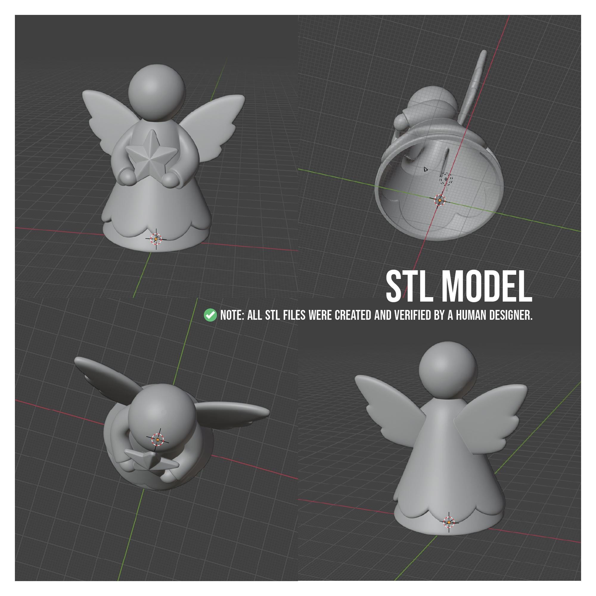 Heavenly Angels Tealight STL 3MF, 3D Printable Mini LED Candle Holders ...