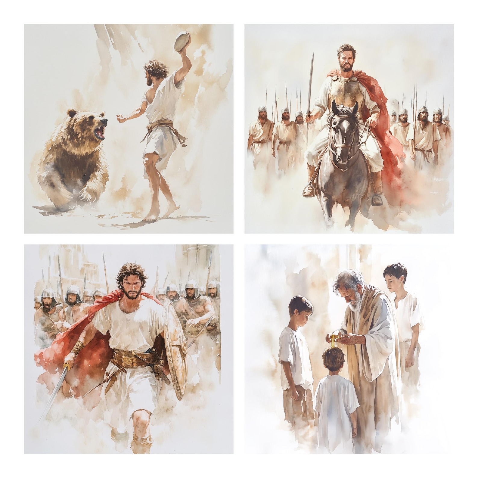 50+JPG Warrior David Biblical Clipart, David and Goliath, Religious ...