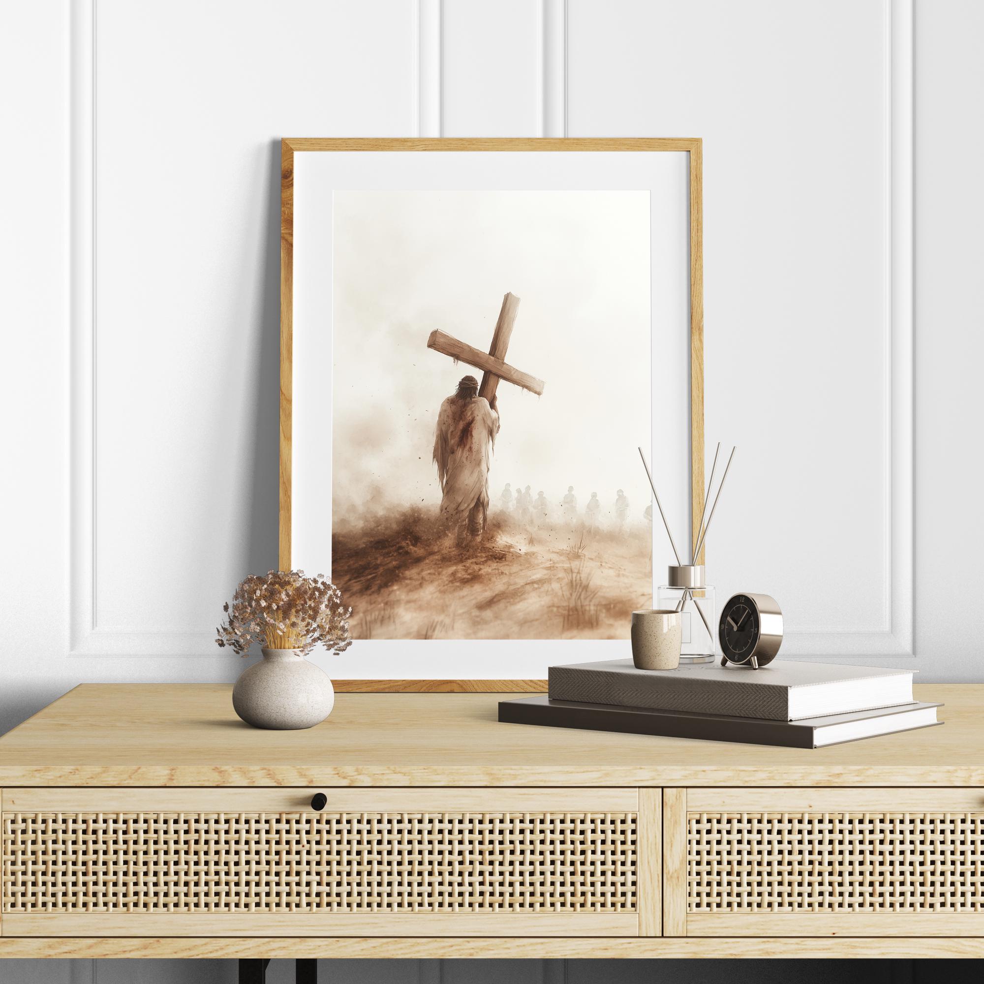Biblical Crucifixion Scene, Jesus Christ on the Cross Art, Christian ...