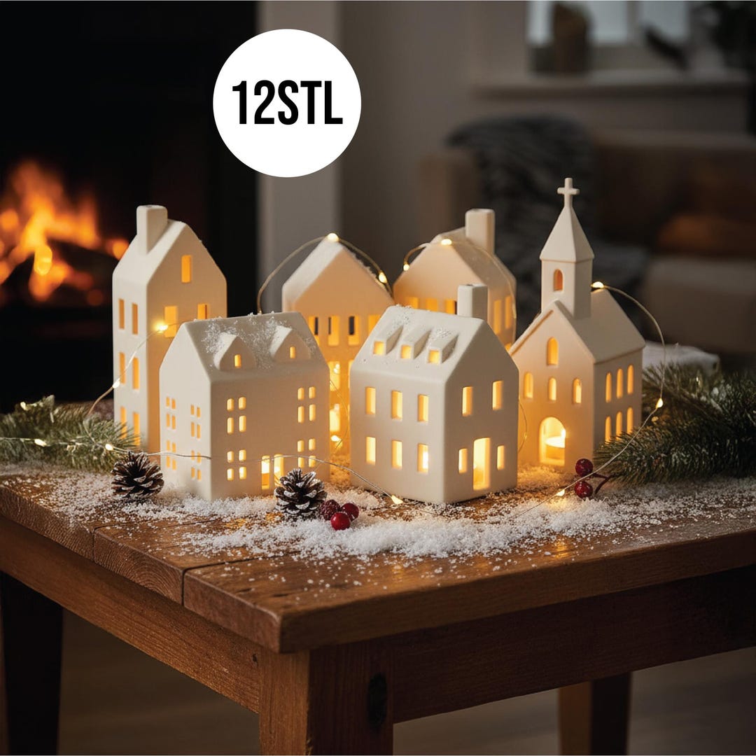 Magical Christmas Street, 3D Printable Winter Village Set, STL Files ...