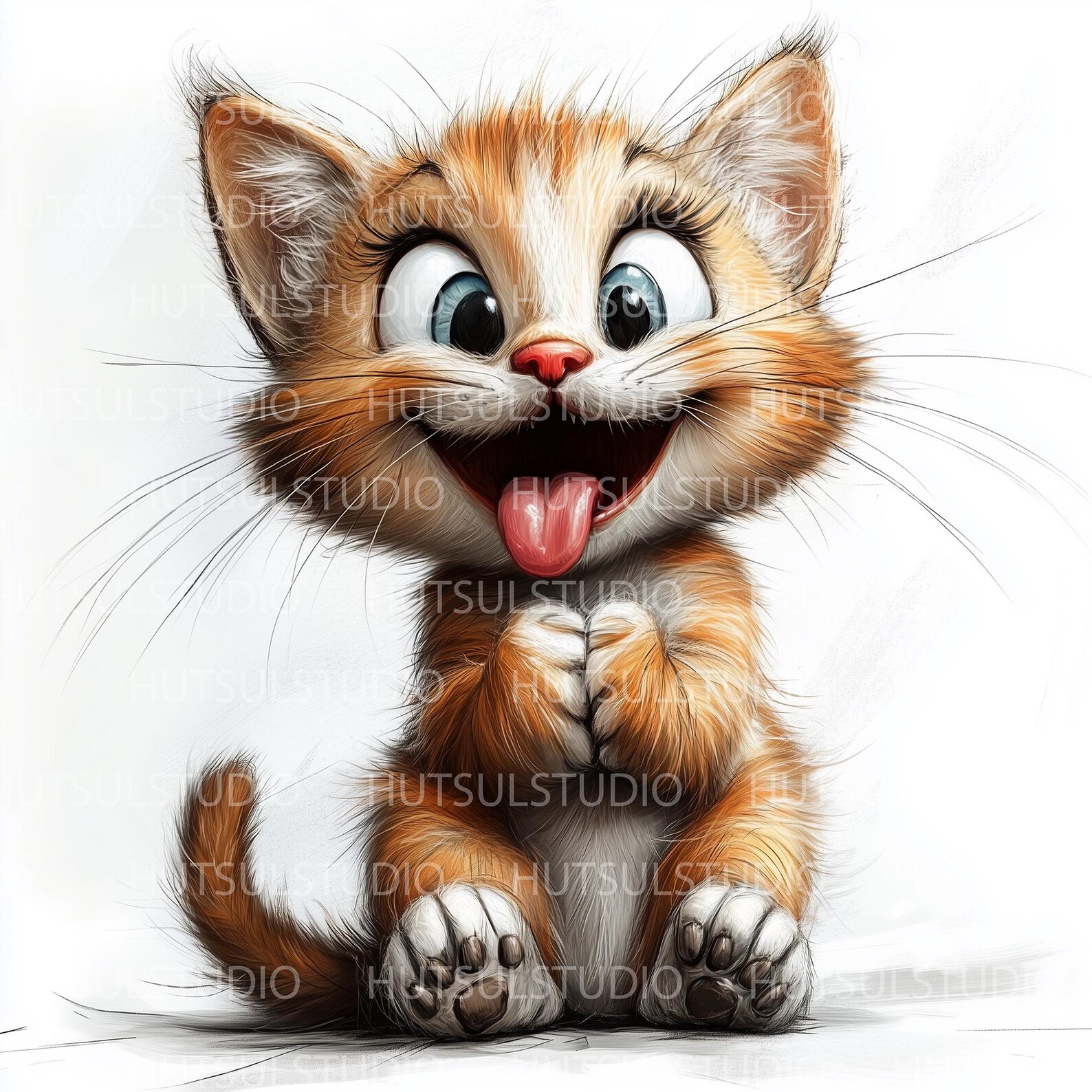 Funny Cats Clipart Bundle, 30 PNG, Cute & Playful Kitten Illustrations ...
