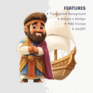Apostle Paul Cartoon Bible Clipart, PNG Set for Kids, Christian Bible ...
