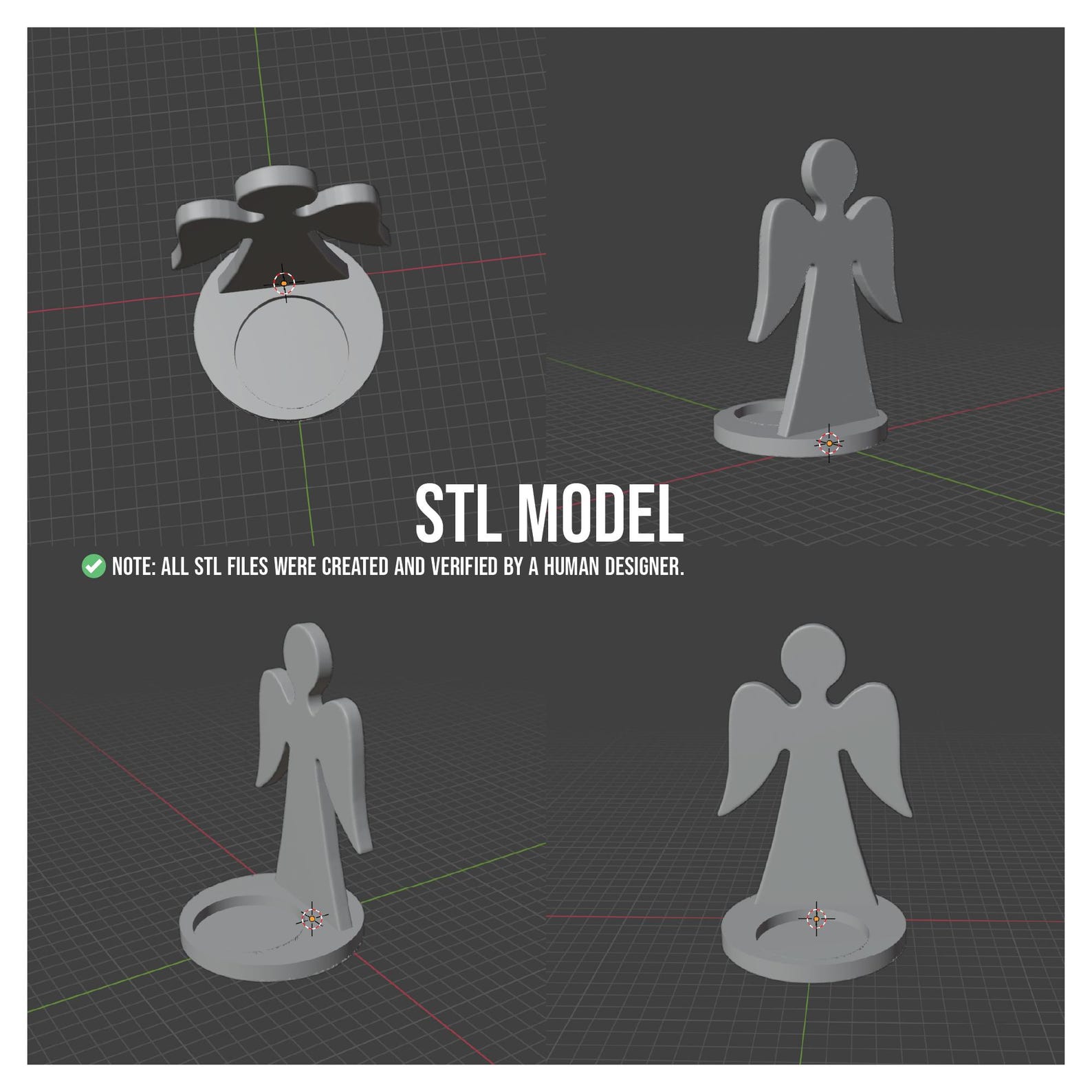 3D Print Angel Candle Holder STL, Memorial Light Stand, Digital ...