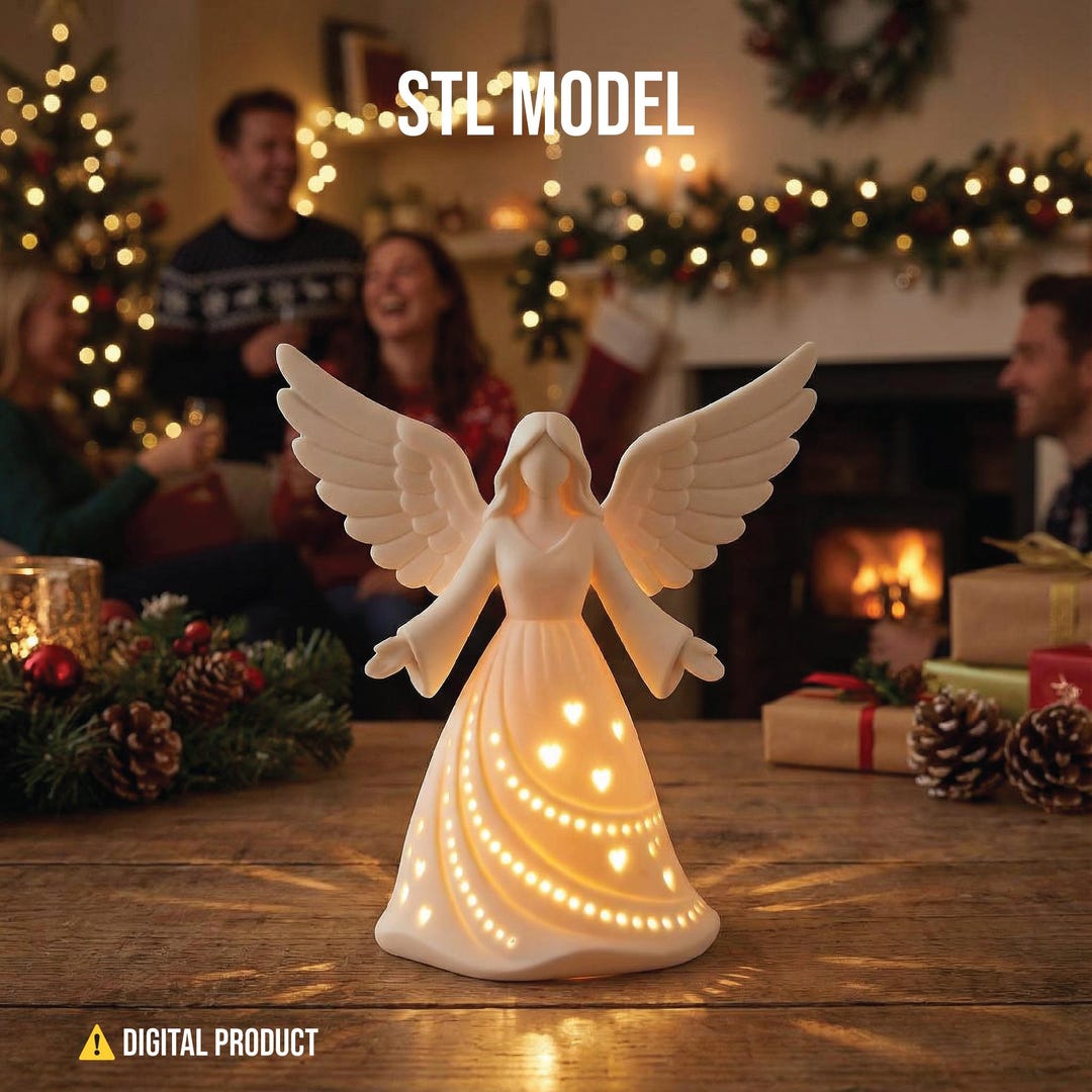 Angel Girl Tealight Holder Digital STL File, 3D Printable Angel Candle ...