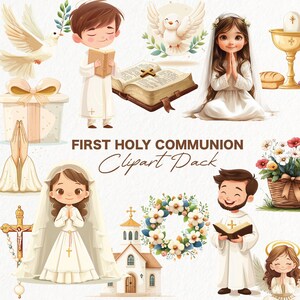 30+ PNG Watercolor First Communion Graphics, Printable Religious ...