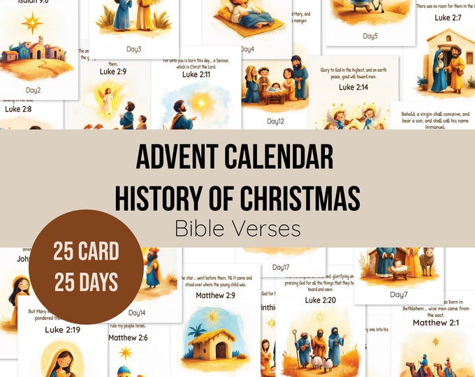 25-day Christmas Advent Calendar, Digital Cards With Inspiring Bible ...