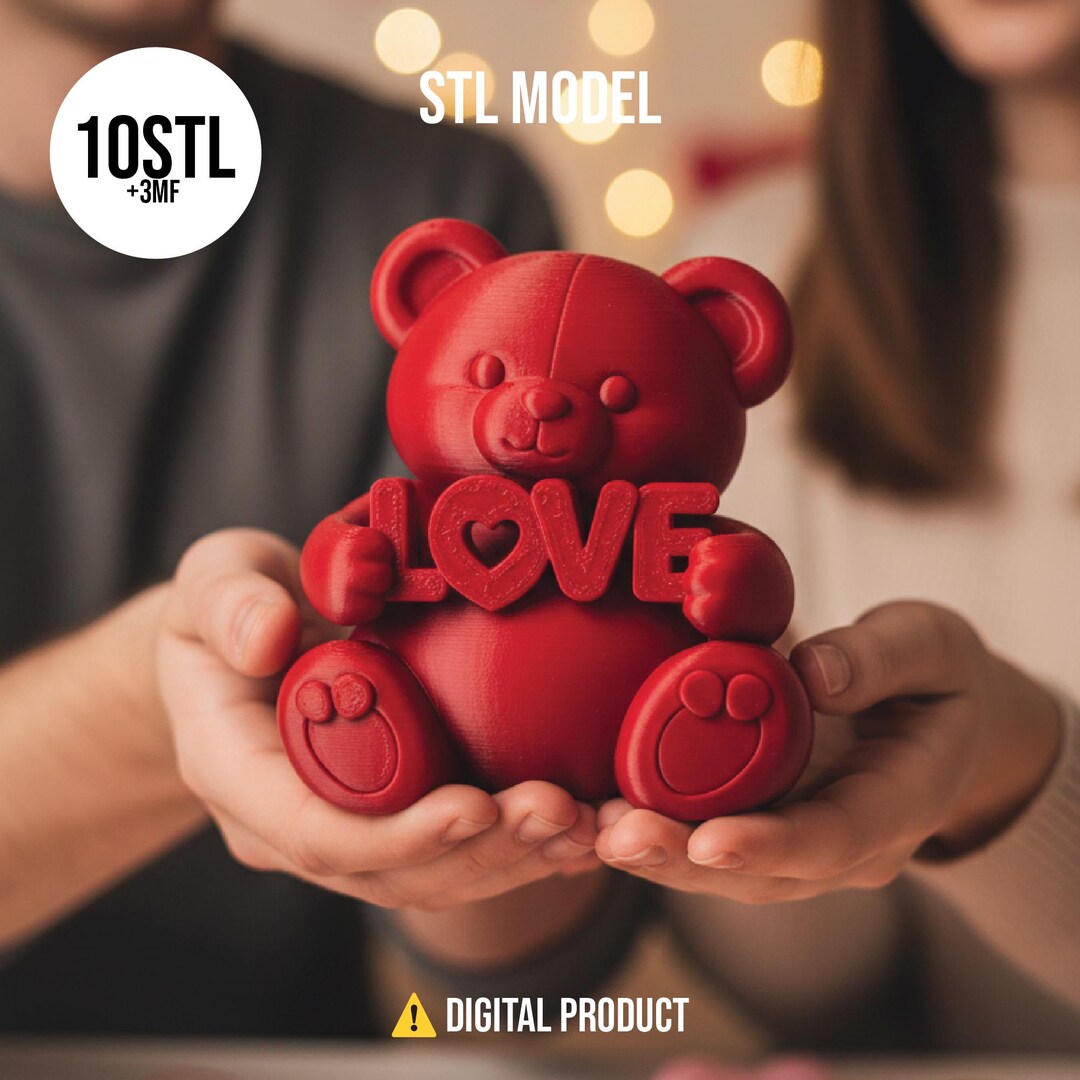 10 Teddy Bear STL Files for 3D Printing, Cute Love Bear Collection ...