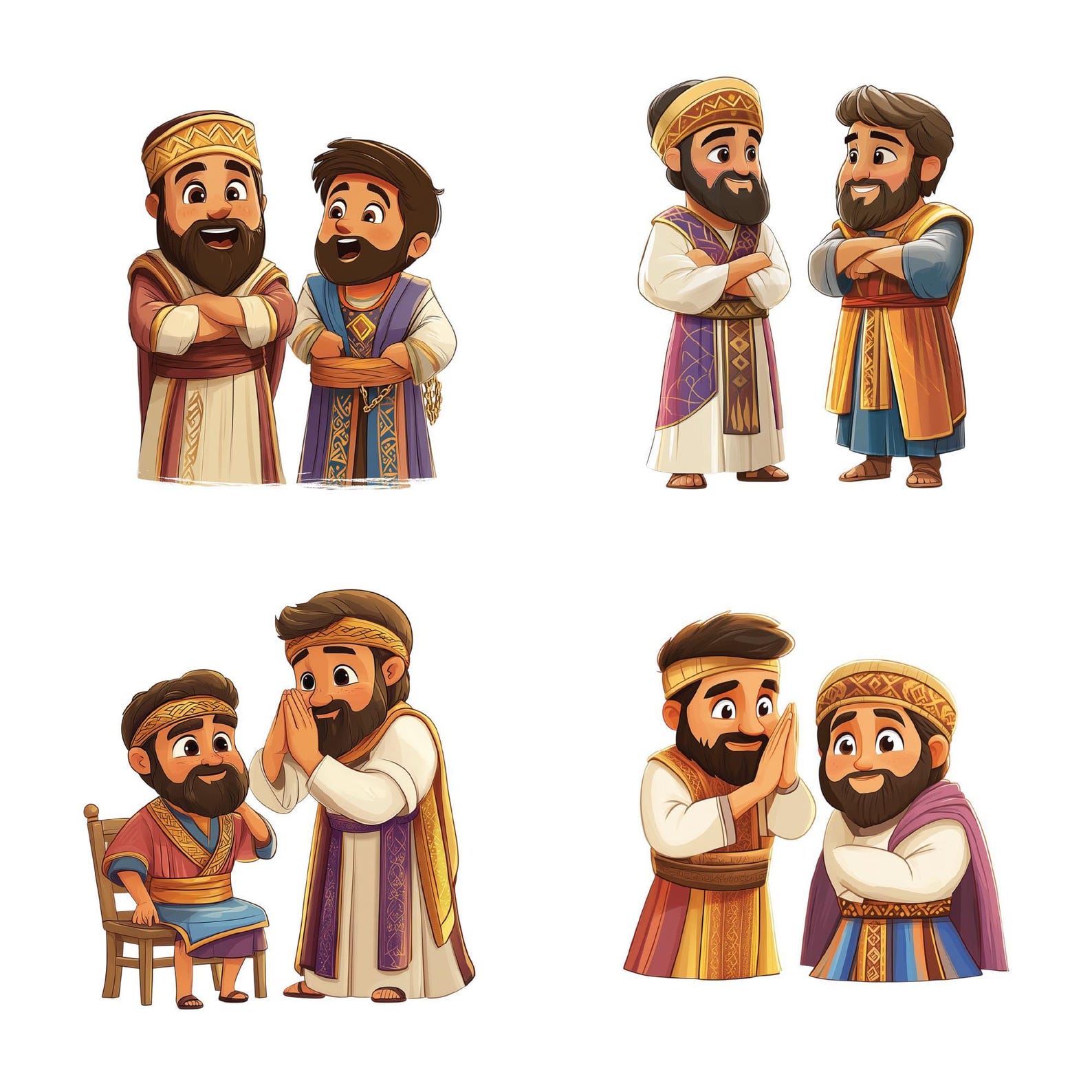 Apostle Paul Cartoon Bible Clipart, PNG Set for Kids, Christian Bible ...