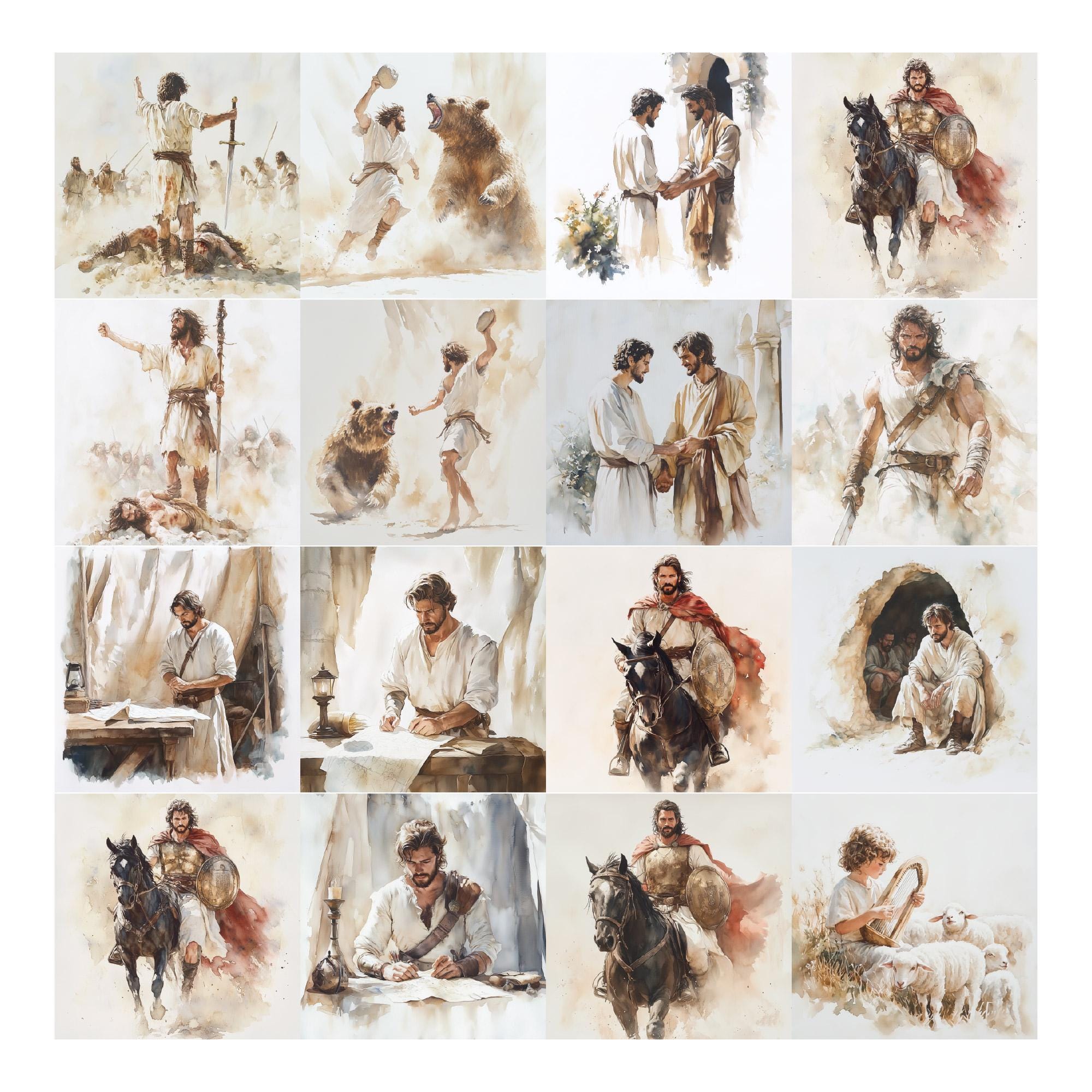 50+JPG Warrior David Biblical Clipart, David and Goliath, Religious ...
