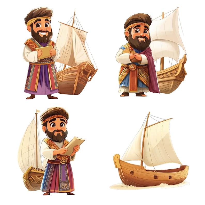 Apostle Paul Cartoon Bible Clipart, PNG Set for Kids, Christian Bible ...