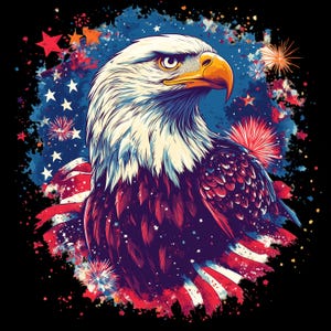 USA Independence Eagle Clipart, 4th of July Digital Art, American Eagle ...