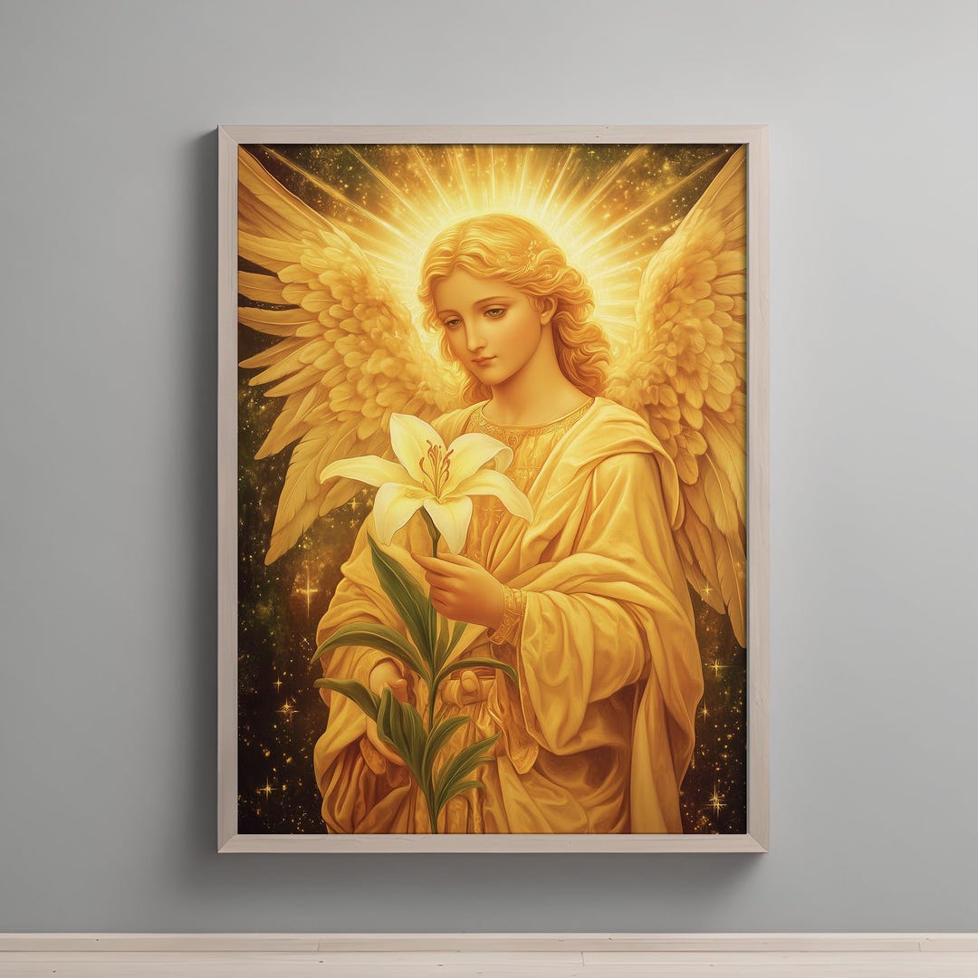 Archangel Gabriel Poster, Divine Angel Art, Christian Home Decor ...
