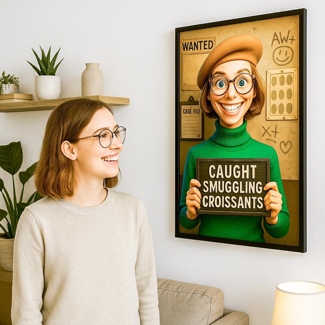 Personalized Wanted Poster Portrait, Funny Mugshot Style Art From Photo ...