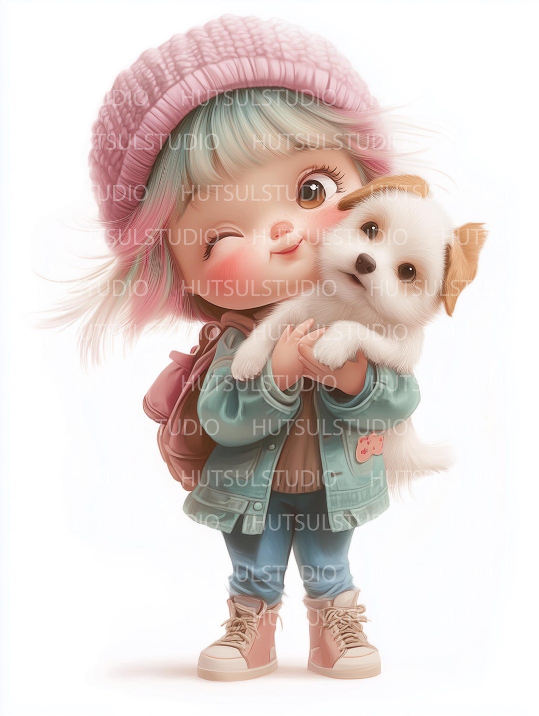 13PNG Quirky Baby Girl With Dog Clipart, Watercolor Art, Friendship With Animal, Cute Nursery ...
